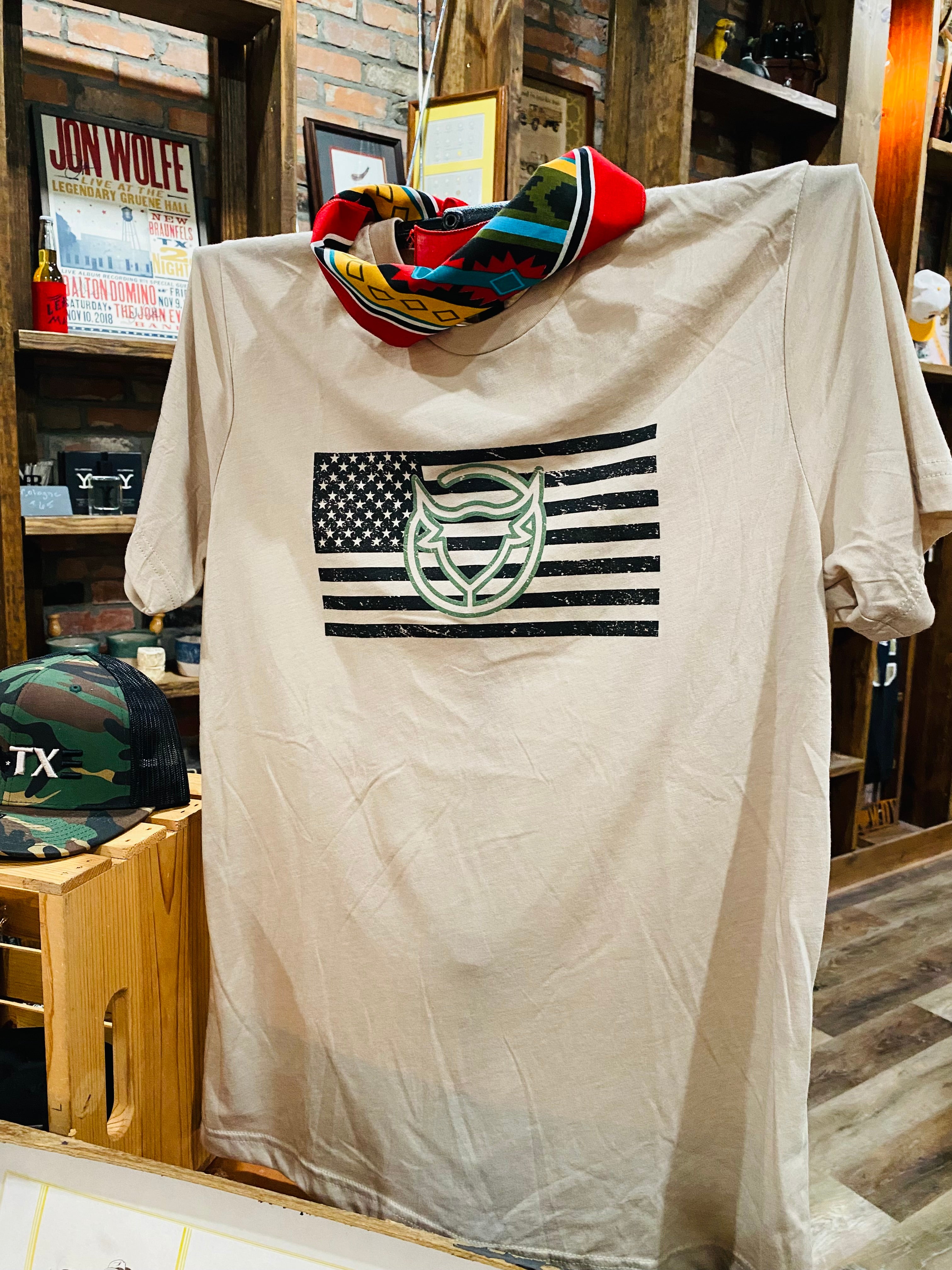 Branding Iron Logo Flag Unisex Tee – Branding Iron Custom Goods