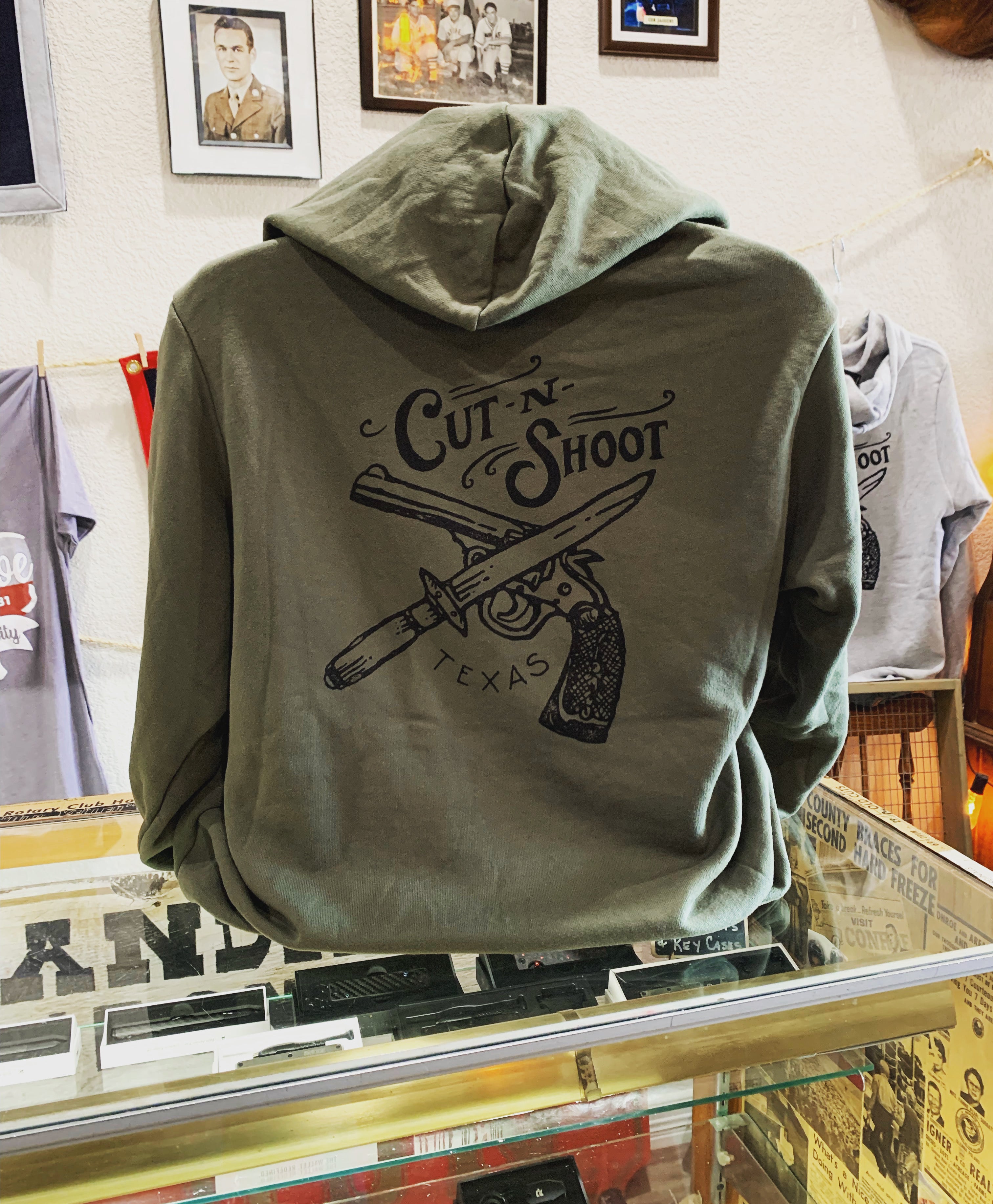 Vintage Cut-N-Shoot Texas Unisex Hoodie [2 Colors] – Branding Iron ...